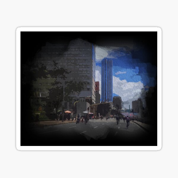 "Watercolor Street of downtown Bogotá" Sticker by FDbubble1986 | Redbubble