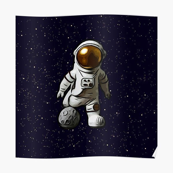 "Astronaut playing football in space sticker pack" Poster for Sale by ...