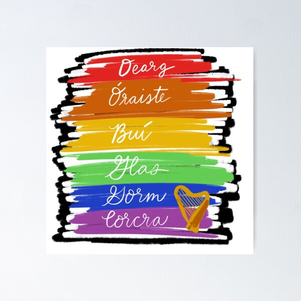 "Colors in Irish / Dathanna as Gaeilge" Poster for Sale by eabienvenue ...