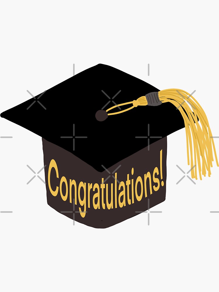 "Congratulations Graduation Cap" Sticker for Sale by MessagInAWord ...