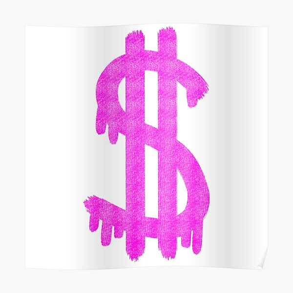 "pink glittery dollar sign" Poster for Sale by mollsdesignss | Redbubble