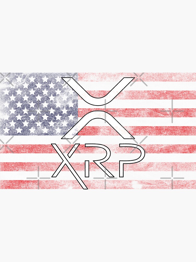 "XRP Cryptocurrency American Flag" Sticker by AlongwithTshirt | Redbubble