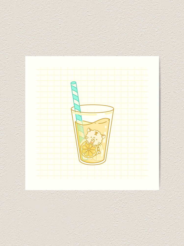 "Cute cat character in cool lemonade" Art Print for Sale by choiyoojin ...