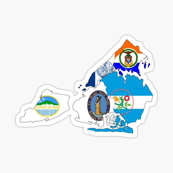 "New York City Boroughs Flag Design" Sticker by Chasadia | Redbubble