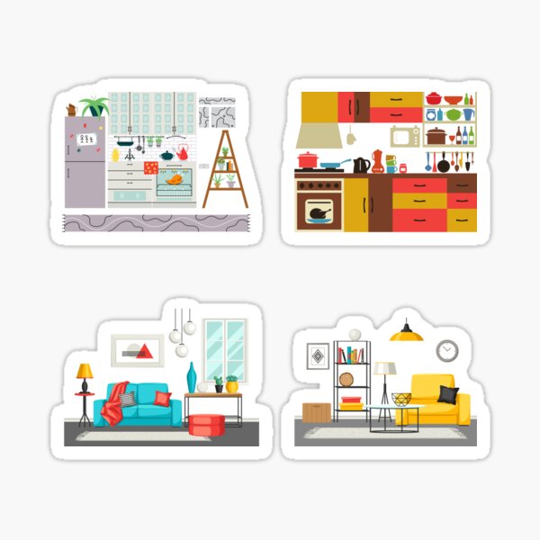 "Modern Home Kitchen And Furniture Pack" Sticker for Sale by ...
