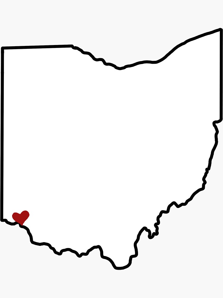 "Cincinnati Heart in Ohio" Sticker by sunnnysu | Redbubble