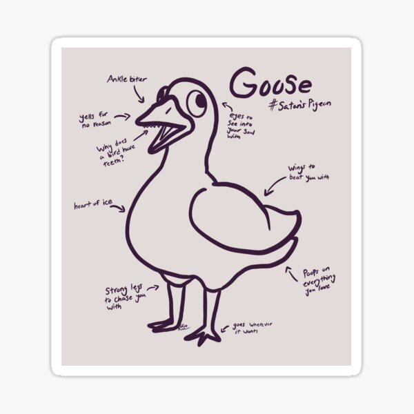 "Goose [No Color]" Sticker for Sale by KittyRax | Redbubble