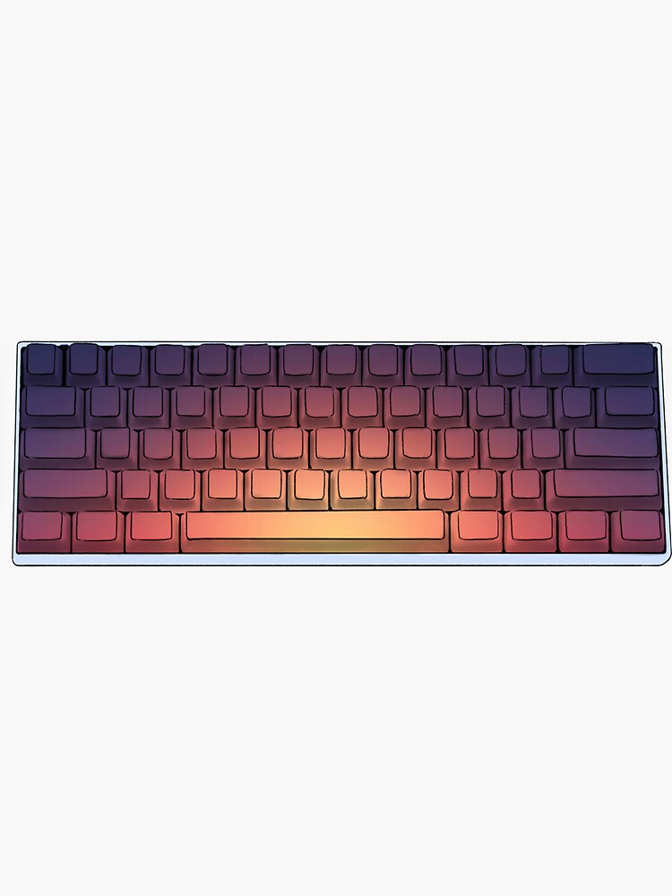 "Mechanical Keyboard - 60 Sunset" Sticker by chanskee | Redbubble