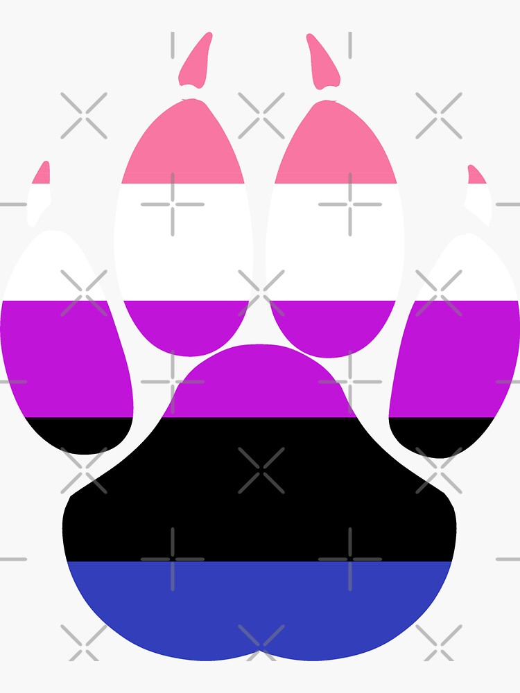 "GENDERFLUID Pride Paw" Sticker for Sale by LulitaDarkRose | Redbubble