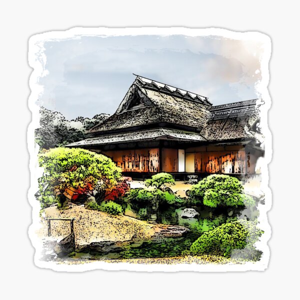 "Japanese Temple" Sticker for Sale by PoHFrost | Redbubble
