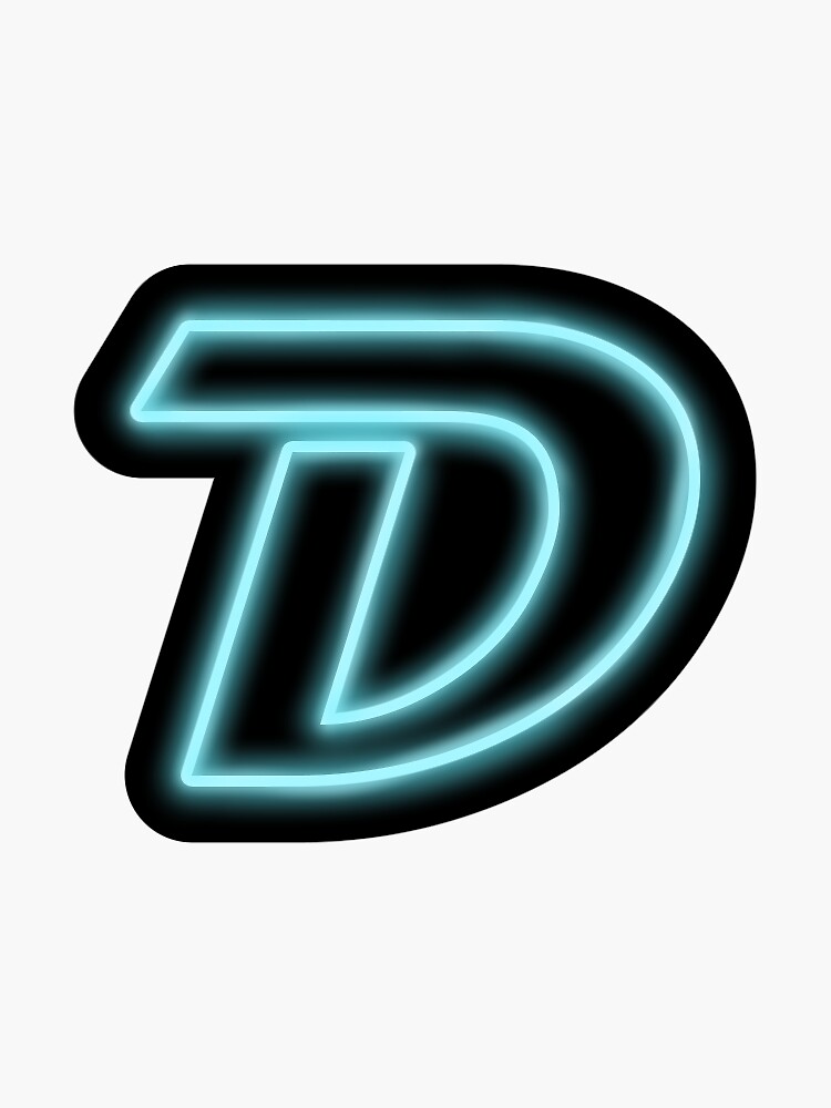 "Blue Letter D Neon Alphabet Sign" Sticker for Sale by aboltwood ...