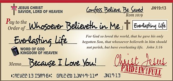 "Jesus Paid in Full Check Christian" Poster by StudioMetzger | Redbubble