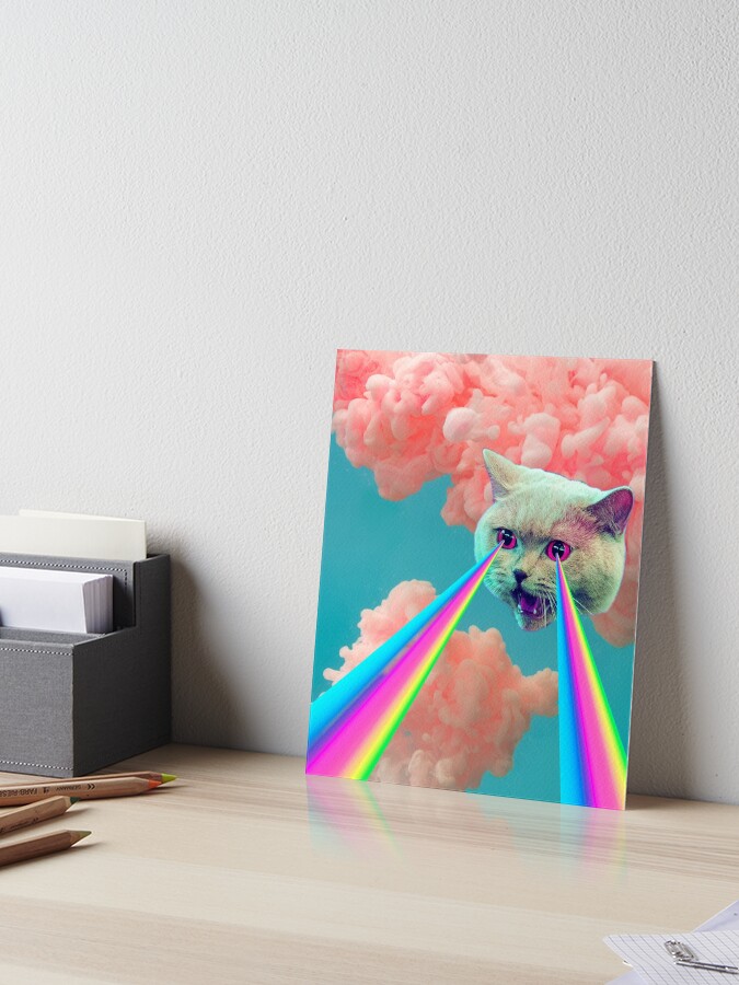 "Laser Cat" Art Board Print for Sale by CosmicBee | Redbubble