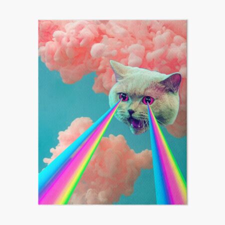 "Laser Cat" Art Board Print for Sale by CosmicBee | Redbubble