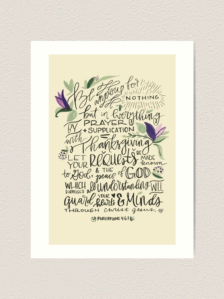 "Philippians 4:6-7 : Design 1" Art Print for Sale by marjoriejackson ...