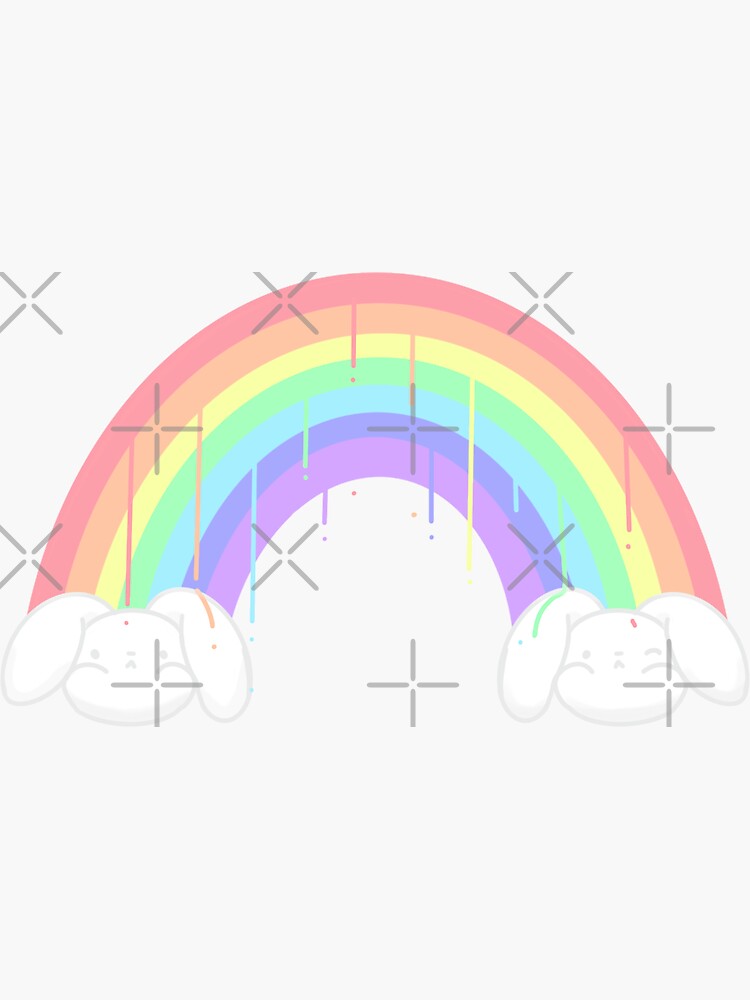 "Dripping Pastel Rainbow | Kawaii Bunny Clouds | Raining Rainbow ...