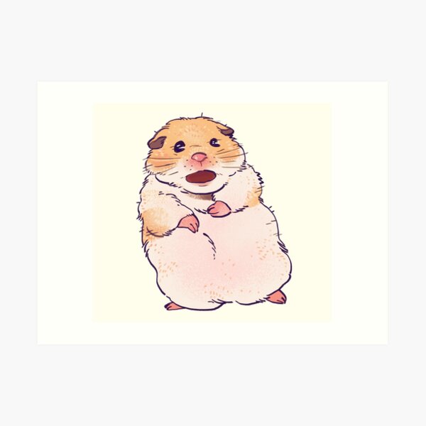 "I draw shook scared screaming hamster / funny animal meme" Art Print ...