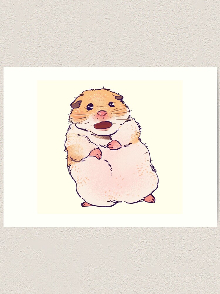 "I draw shook scared screaming hamster / funny animal meme" Art Print ...