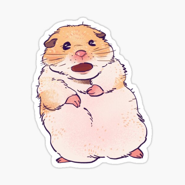 "I draw shook scared screaming hamster / funny animal meme" Sticker for ...