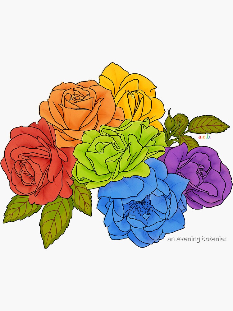 "Pride Roses" Sticker for Sale by EveningBotanist | Redbubble