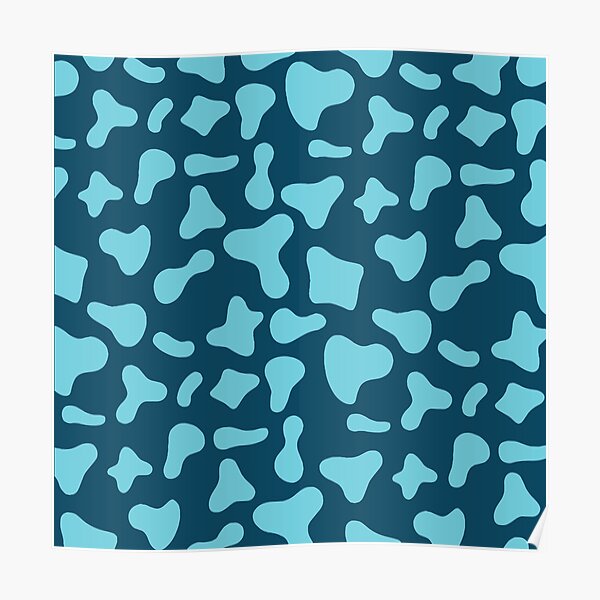 Póster «Estampado de vaca azul claro sobre vaca azul real | Estampado ...