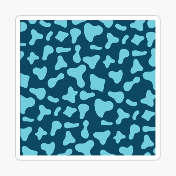 "Light Blue Cow Print On Royal Blue Cow | Holstein Cow Print" Sticker ...