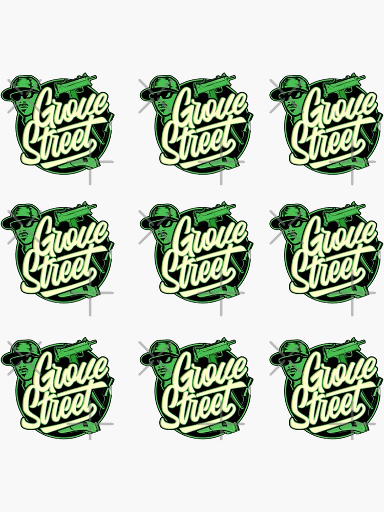 "Grove Street Families from San Andreas 9 Stickers" Sticker for Sale by ...
