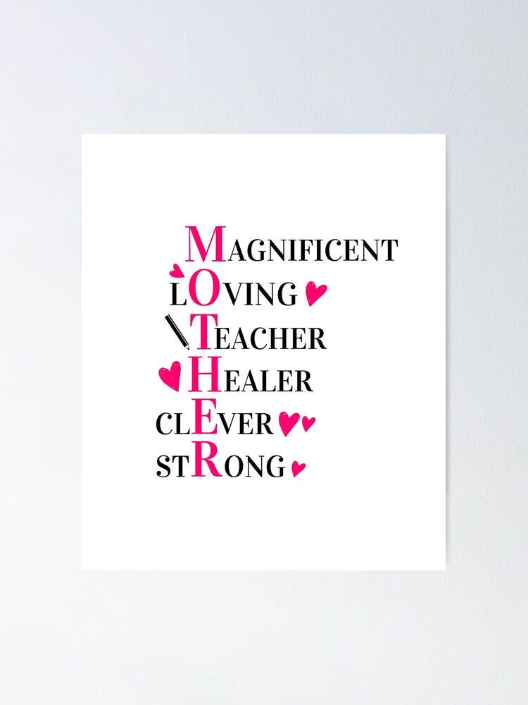"Mom Acronym" Poster for Sale by ArTips | Redbubble