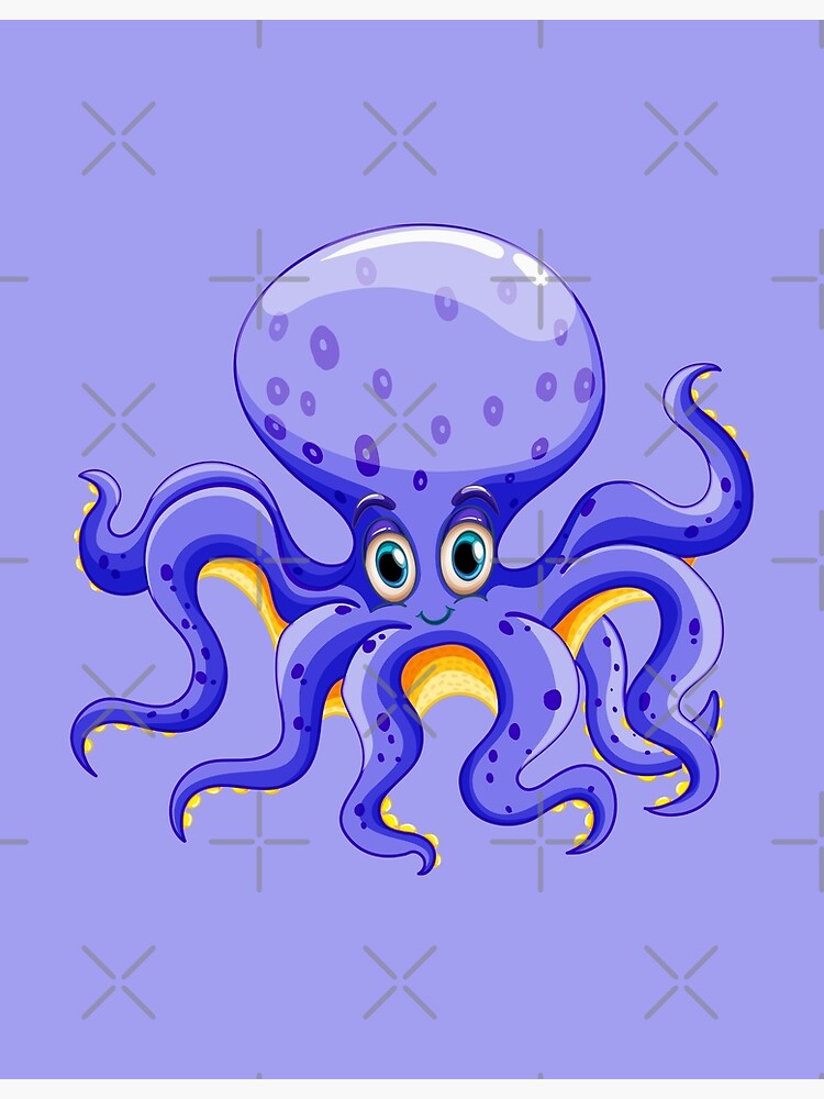 "Cute purple octopus illustration" Poster for Sale by HamozStore ...