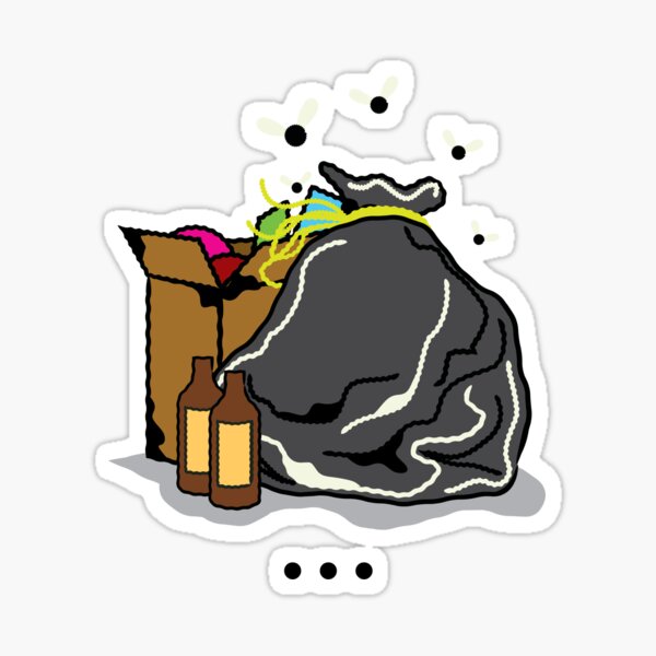 "Pile O' trash | Funny Garbage Design | Self Deprecating Humor" Sticker ...