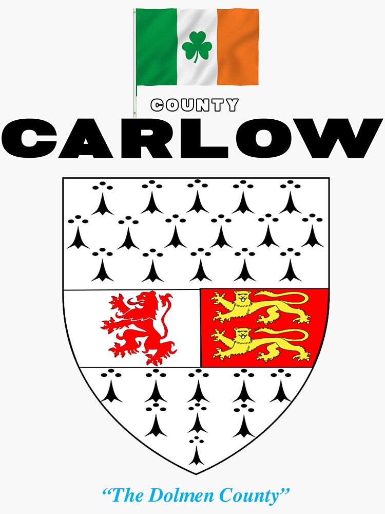 "County Carlow Ireland - Official Crest" Sticker for Sale by ...