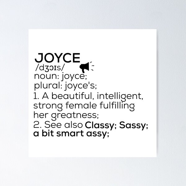 "Joyce Name Definition" Poster for Sale by Teelogic | Redbubble