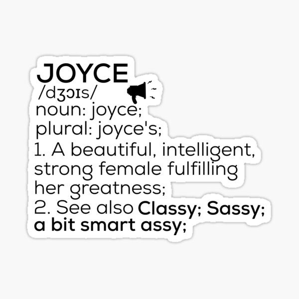 "Joyce Name Definition" Sticker for Sale by Teelogic | Redbubble