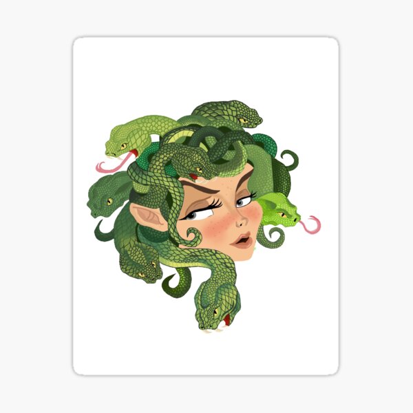 "Cartoon Medusa Sticker" Sticker for Sale by LaurenNaughtxn | Redbubble