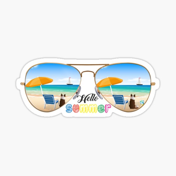 "Hello summer" Sticker for Sale by Didou-Milou | Redbubble
