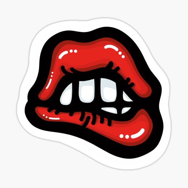"biting lip emoji" Sticker for Sale by DESIGNBRAND | Redbubble