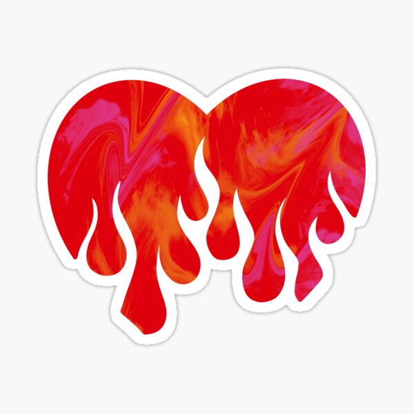 "Burning Heart" Sticker for Sale by ArcherAshleyArt | Redbubble