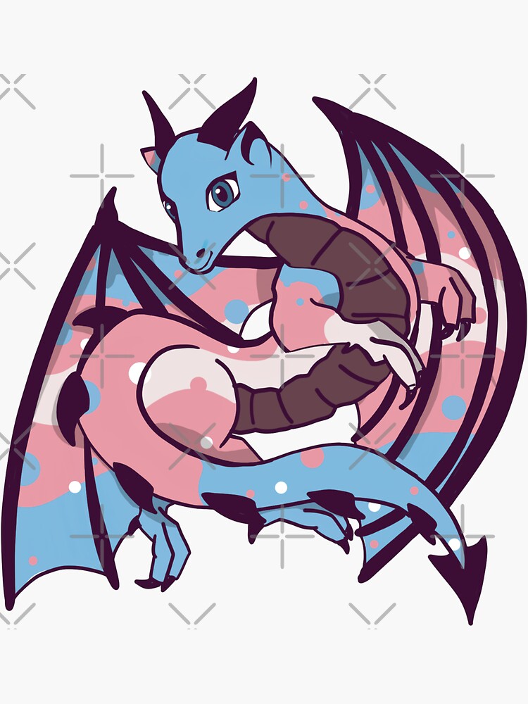 "Trans flag dragon" Sticker for Sale by EllyBurg | Redbubble