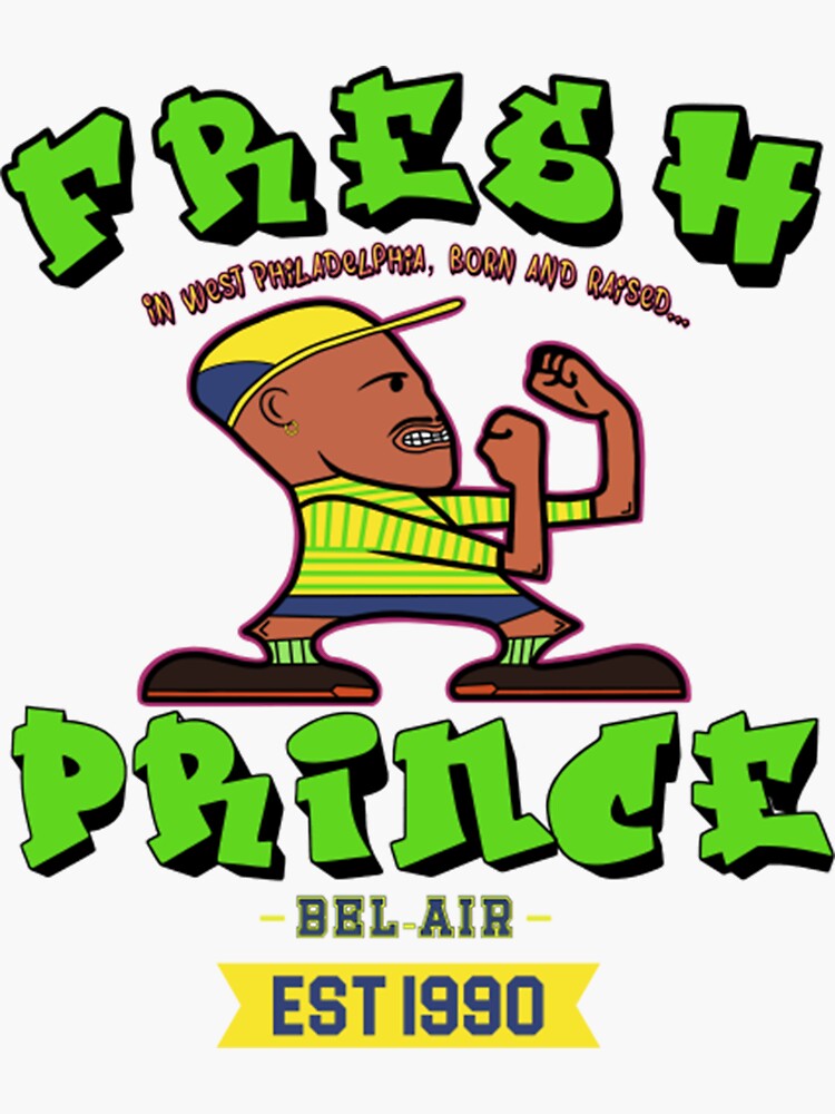 "Fresh Prince" Sticker by ItsAJCarmelaCra | Redbubble