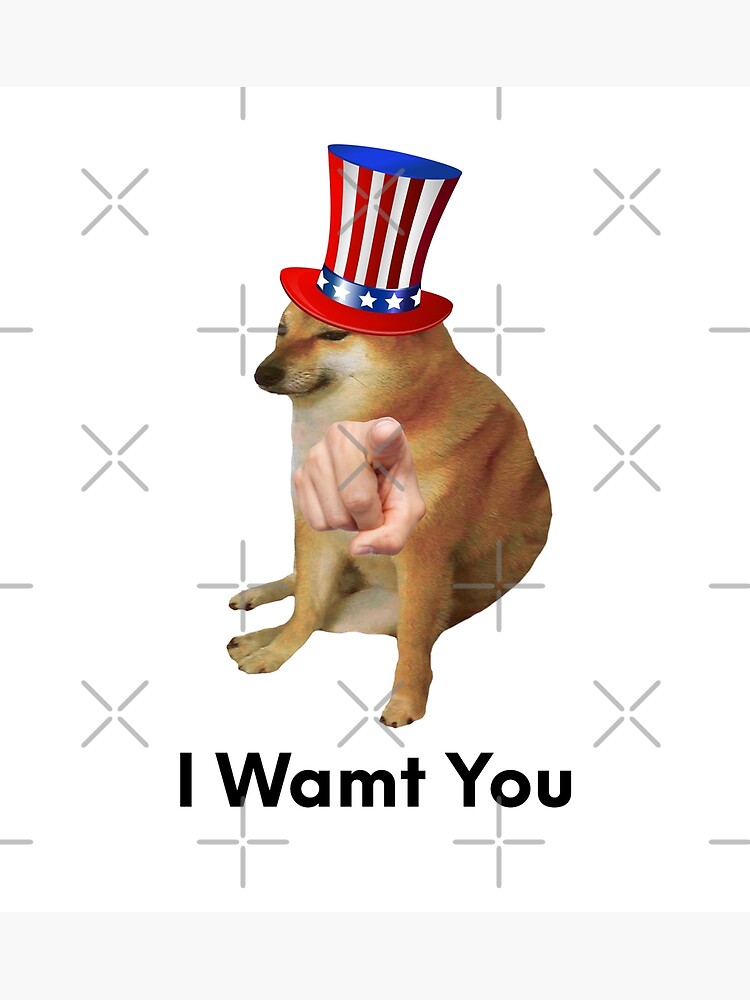 "Uncle Sam Cheems" Poster by SciathDe | Redbubble