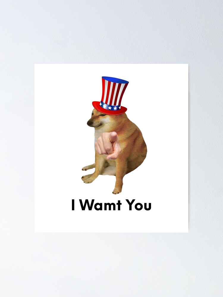 "Uncle Sam Cheems" Poster by SciathDe | Redbubble