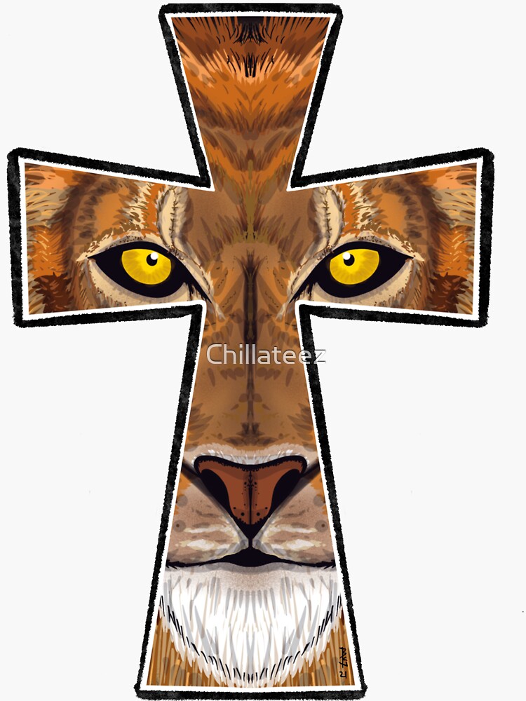 "Lion and cross" Sticker for Sale by Chillateez | Redbubble
