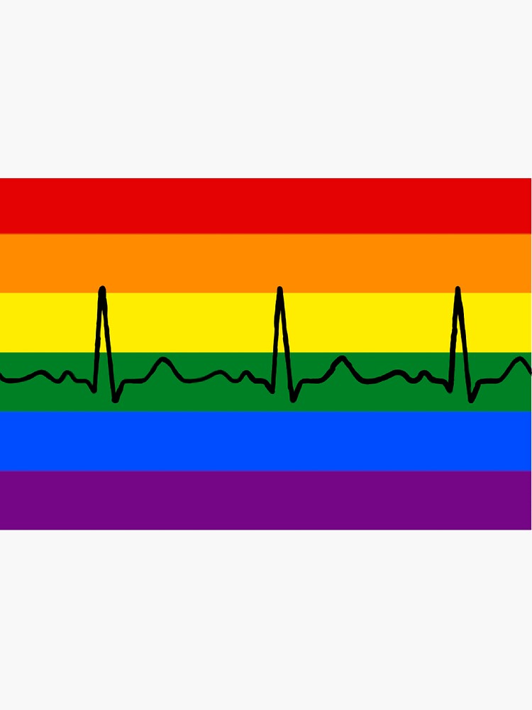 "Pride flag + ECG" Sticker for Sale by thestranger1 | Redbubble