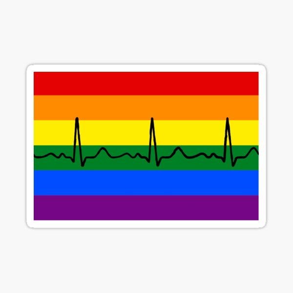 "Pride flag + ECG" Sticker for Sale by thestranger1 | Redbubble