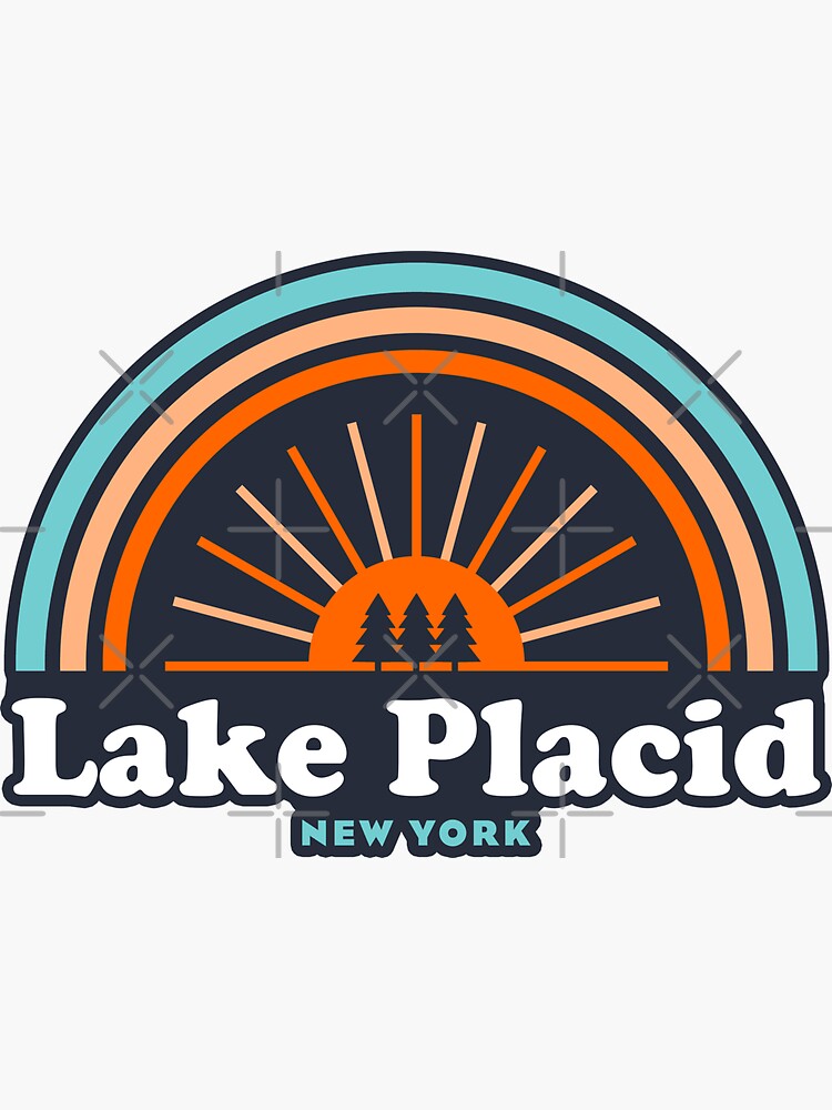 "Lake Placid New York Rainbow" Sticker by esskay | Redbubble