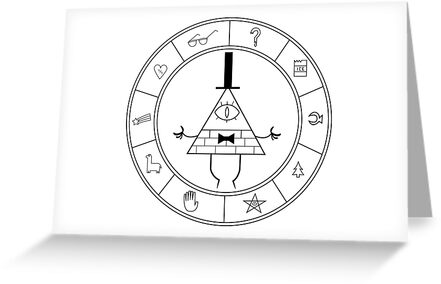 "Bill cipher summoning wheel" Greeting Cards by Katojana | Redbubble