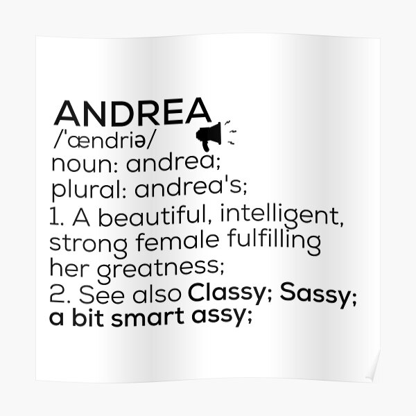 "Andrea Name Definition" Poster for Sale by Teelogic | Redbubble