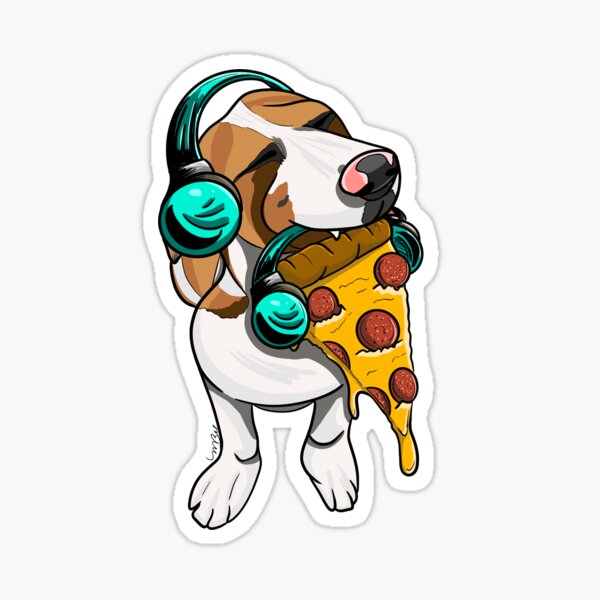 "Pupperoni pizza pup " Sticker by Rainbow-Raccoon | Redbubble