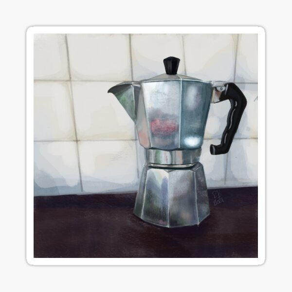 "Moka Pot" Sticker for Sale by rorymakesthings | Redbubble