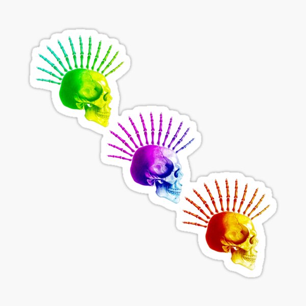 "Color-burst Skeletal Liberty Spikes" Sticker for Sale by YouAreHereArt ...